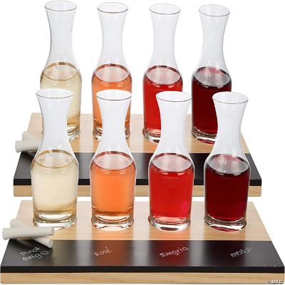 Wine Tasting Flight Sampler Set -2 Pack Includes Eight 6 oz Decanter ...