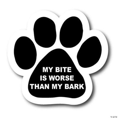 Magnet Me Up My Bite is Worse Than My Bark Pawprint Magnet Decal, 5 ...