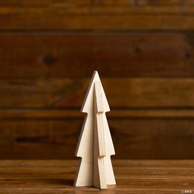 Unfinished Wood Co 8 inch Slotted Trees 4pc | Oriental Trading