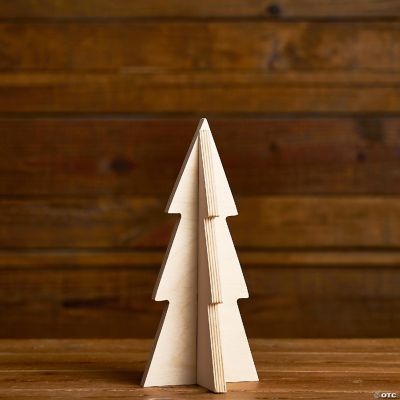 Unfinished Wood Co 11 inch Slotted Trees 4pc | Oriental Trading