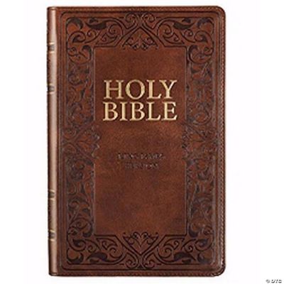 Christian Art Gifts 160793 KJV Deluxe Gift Bible, Brown Luxleather Indexed