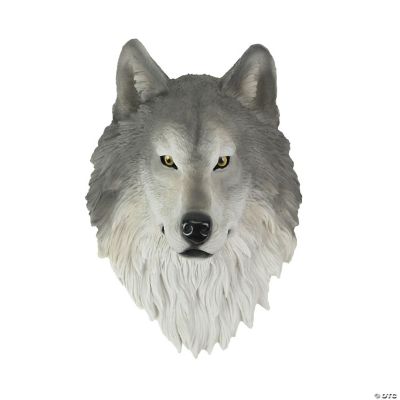 DWK Nanook Gray Wolf Head Mount Wall Statue Bust 14.5 Inches High