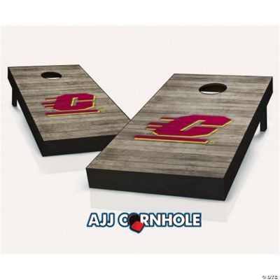 AJJCornhole Central Michigan Flying Cs Distressed Theme Cornhole Set ...