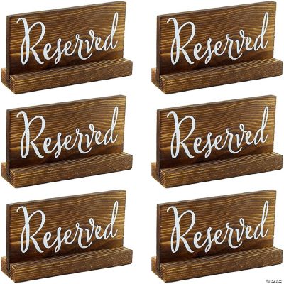 Darware Wooden Reserved Signs for Tables (6-Pack, Brown); Rustic Real ...