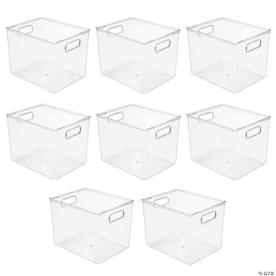 mDesign Plastic Tall Deep Organizing Bin with Built-In Handles, 8 Pack ...