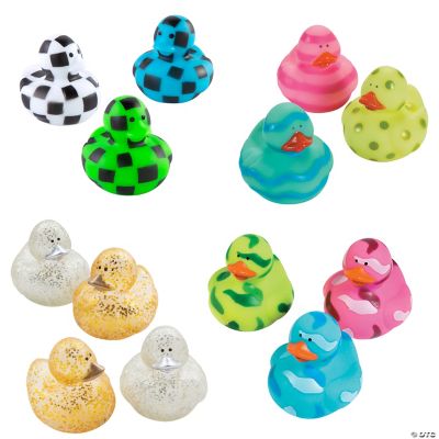 Bulk 48 Pc. Bright & Colorful Pattern Rubber Ducks Assortment ...