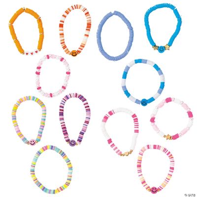 Bulk Colorful Plastic Beaded Friendship Bracelets for 48
