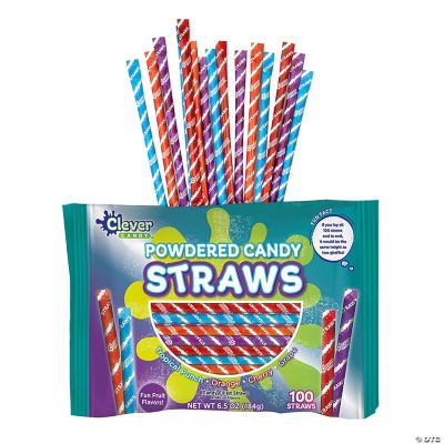 6.5 oz. Clever Candy® Powdered Fruit Flavor Candy Straws – 100 Pc ...