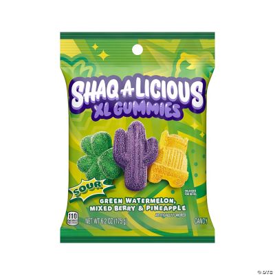 Shaq-A-Licious™ Sour Watermelon, Berry & Pineapple XL Gummy Candy - 12 Pc.