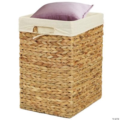 Wickerwise Handmade Rectangular Water Hyacinth Wicker Laundry Hamper ...