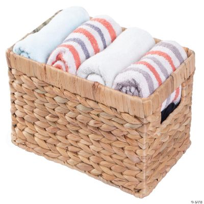 Wickerwise Natural Woven Water Hyacinth Wicker Rectangular Storage Bin ...