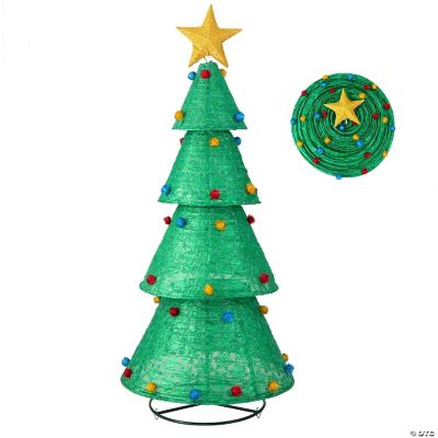 Costway Pop-Up Christmas Tree Pull-Up Artificial Xmas Collapsible ...