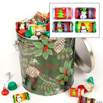 255 pcs Christmas Gift Tin with Hershey's Holiday Chocolate Candy Mix ...