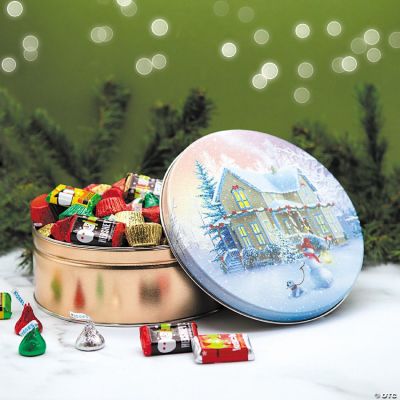 104 pcs Christmas Gift Tin with Hershey's Holiday Chocolate Candy Mix ...