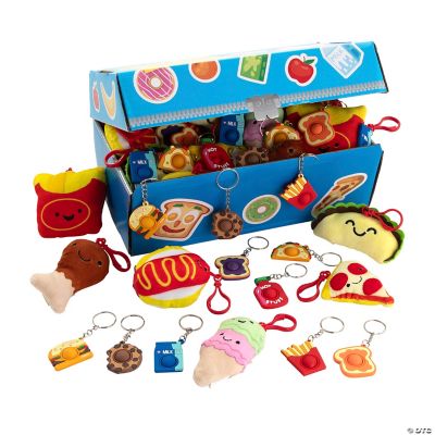 12" x 7 1/4" Bulk 72 Pc. Food Keychains Treasure Chest Assortment ...