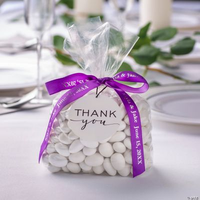 Bulk Personalized Purple Ribbons with Cellophane Bags & Tags for 48 ...