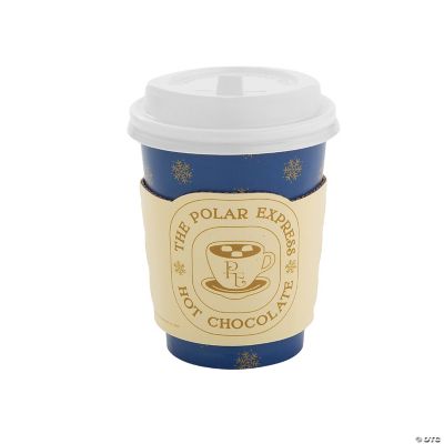 3 3/4" 8 oz. The Polar Express™ Coffee Cups with Lids & Sleeves - 12 Ct.