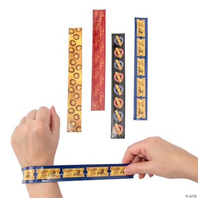 9" x 1" The Polar Express™ Multicolored Metal Slap Bracelets - 12 Pc.