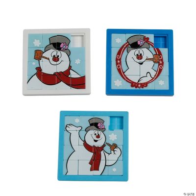 2 1/4" x 2 1/4" Mini Frosty the Snowman™ Plastic Slide Puzzles - 12 Pc.