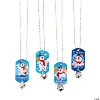 24" Frosty the Snowman™ Dog Tag Necklaces with Bell - 12 Pc. | Oriental ...