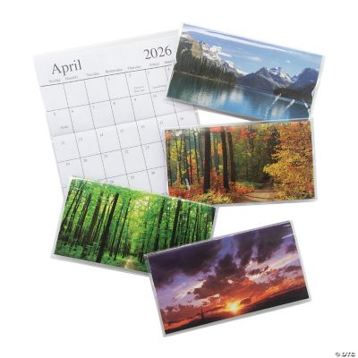 6 1/2" x 3 1/2" 2025 - 2026 Nature Paper Pocket Calendars with Vinyl ...
