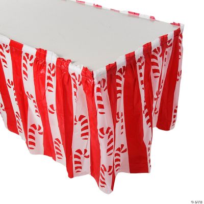 14 ft. x 29" Christmas Candy Cane Disposable Plastic Table Skirt ...