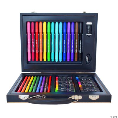 Art 101 Color & Sketch Color Your Own Wood 58-Piece Art Set