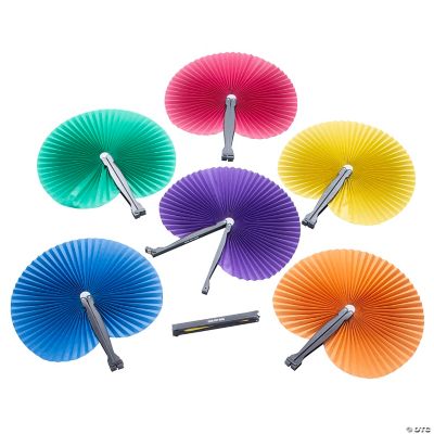 10 1/2" Personalized Bright Color Folding Paper Hand Fans - 12 Pc ...
