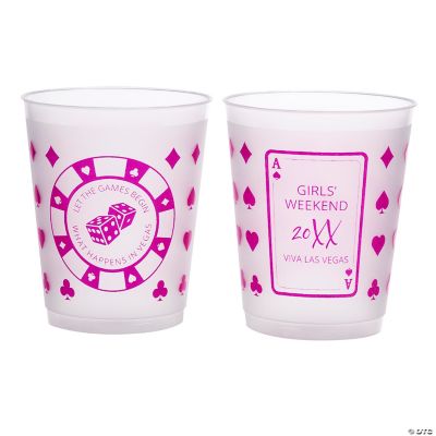 16 oz. Bulk 50 Ct. Personalized Casino Night Reusable Frosted Plastic ...