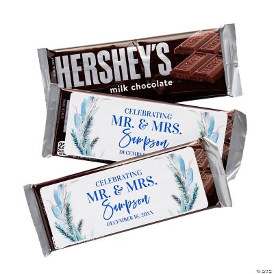 5 1/4" x 2" Personalized Winter Wedding Candy Bar Labels - 12 Pc ...