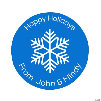 2" Personalized Snowflake Round Vinyl Favor Stickers - 40 Pc ...