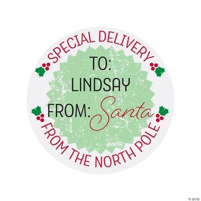 2" Personalized Special Delivery From Santa Stickers - 40 Pc ...