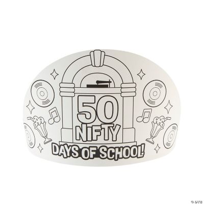22 1/2" x 5" 50th Day of School Adjustable Cardstock Crowns – 12 Pc ...