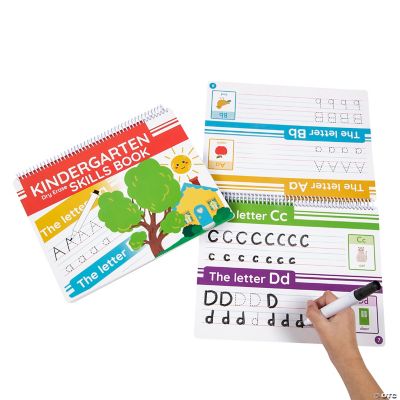 11" x 8 1/2" 20 pgs. Kindergarten Skills Dry Erase Activity Books – 12 ...