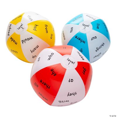 11" Inflatable Sight Words Multicolor Medium Vinyl Beach Balls – 12 Pc ...