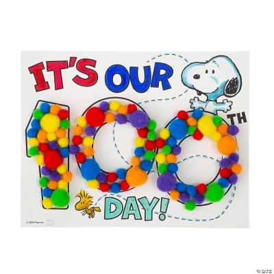 11" x 8 1/2" Peanuts® Snoopy 100th Day of School Cardstock Craft Kit ...