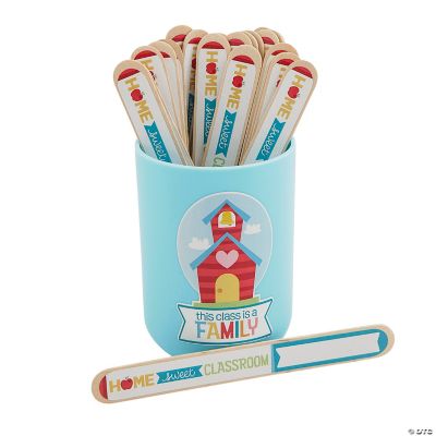 5 1/2" Our Class is a Family Multicolor Wood Flip Name Sticks with Cup ...