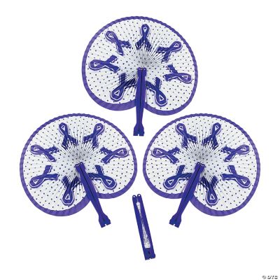 Purple Awareness Ribbon Folding Hand Fans - 12 Pc. - Less Than Perfect ...