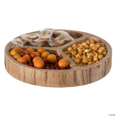 Vintiquewise 3 Sectional Round Snack Tray for Dining Table and Kitchen ...