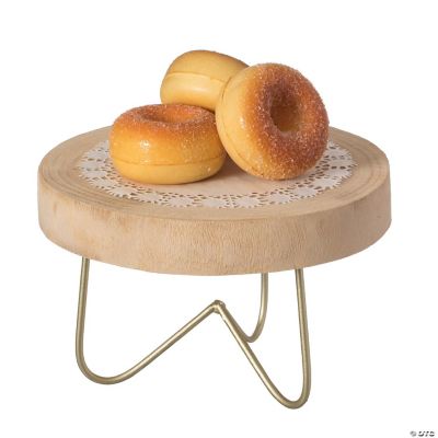 Vintiquewise Decorative Natural Round Wood Tree Slice Serving Tray with ...