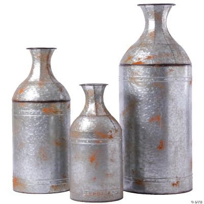 Vintiquewise Rustic Farmhouse Style Galvanized Metal Floor Vase ...