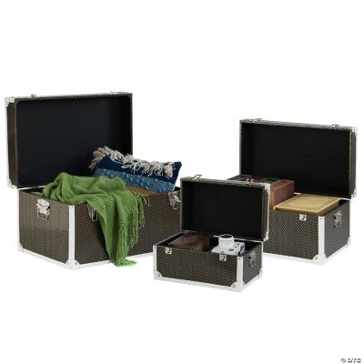 Vintiquewise Faux Leather Storage Trunk Set of 3 | Oriental Trading