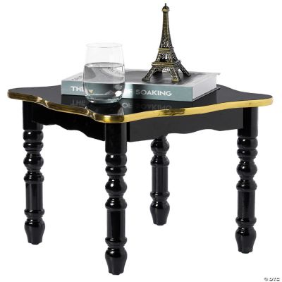 Fabulaxe Square Wooden Side Table, Living Room Accent End Table, Gold ...
