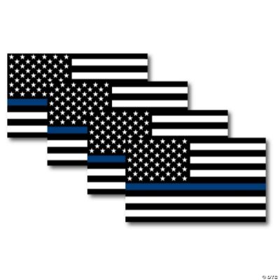 Magnet Me Up Thin Blue Line American Flag Magnet Decal, 3x5 inches, 4 ...