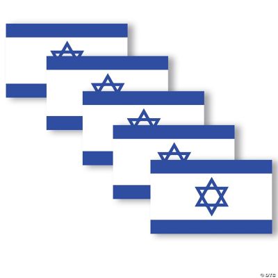 Magnet Me Up Israeli Flag Adhesive Decal Sticker, 5 Pack, 3x5 Inch ...
