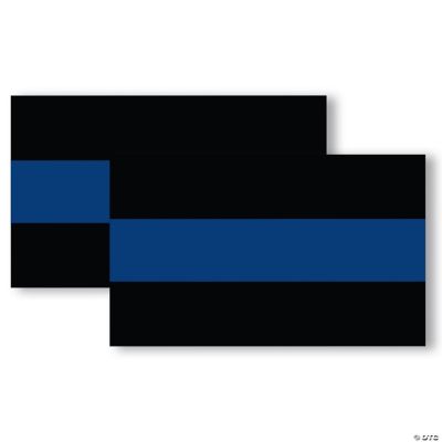 Magnet Me Up Thin Blue Line Adhesive Decal Sticker, 2 Pack, 3x5 Inch ...