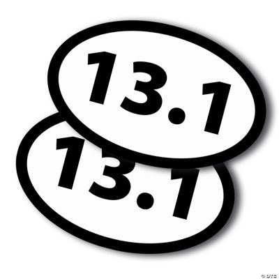 13.1 Half Marathon Oval Runner Adhesive Decal Sticker, 2 Pack, 5.5x3.5 ...