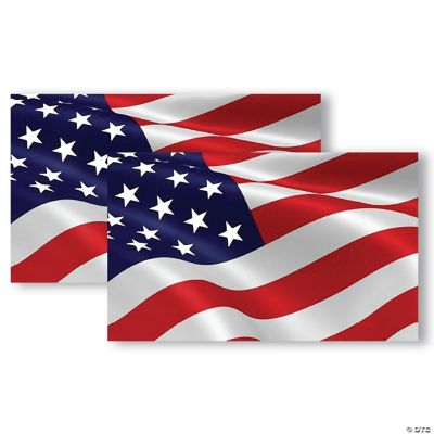 Magnet Me Up Waving American Flag Adhesive Decal Sticker, 2 Pack, 3x5 ...