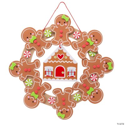 11" Christmas Gingerbread Wreath Foam Craft Kit - Makes 12