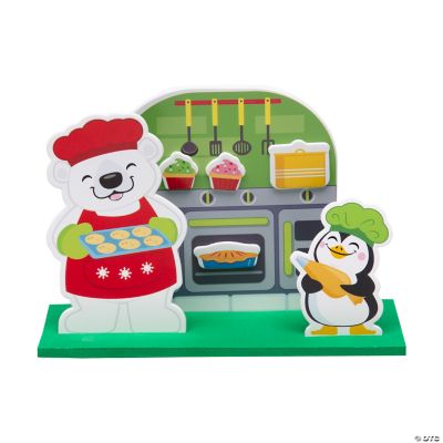 6 1/2" x 4 1/2" 3D Holiday Animals Baking Foam Craft Kit - Makes 12 ...